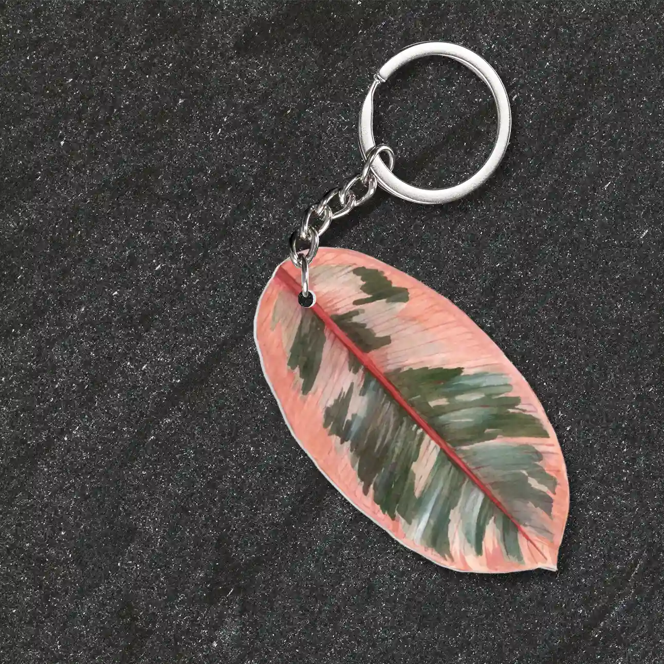 Ficus Elastica Ruby Acrylic Keychain
